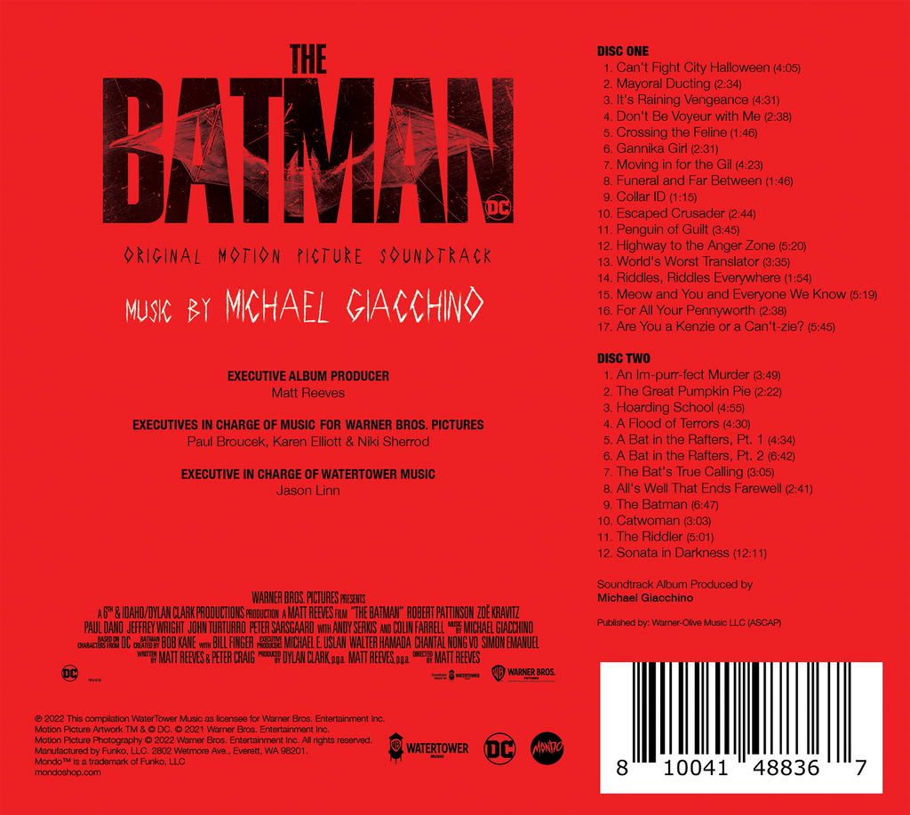 The Batman Original Movie Soundtrack Compact Disc-Helix Sounds